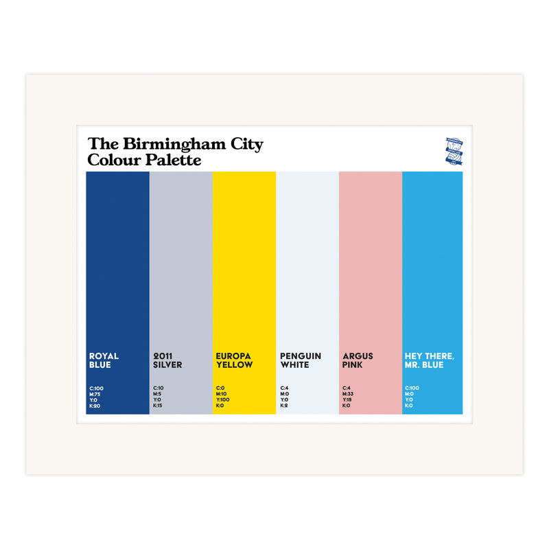 The Birmingham City Colour Palette Mounted Art Print – The Colour ...